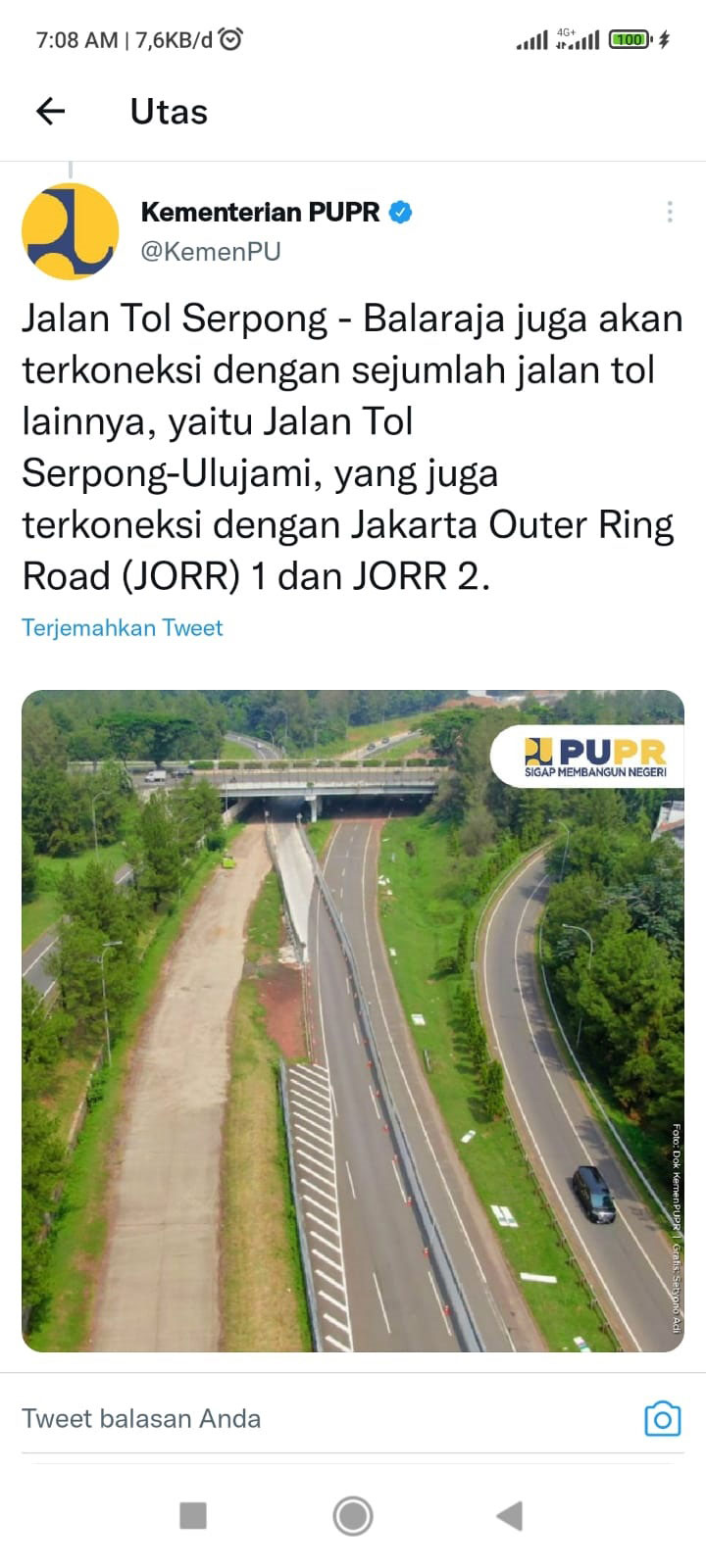 Perkembangan Progress Jalan Tol Serpong - Balaraja