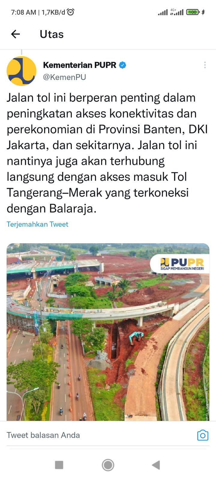 Perkembangan Progress Jalan Tol Serpong - Balaraja